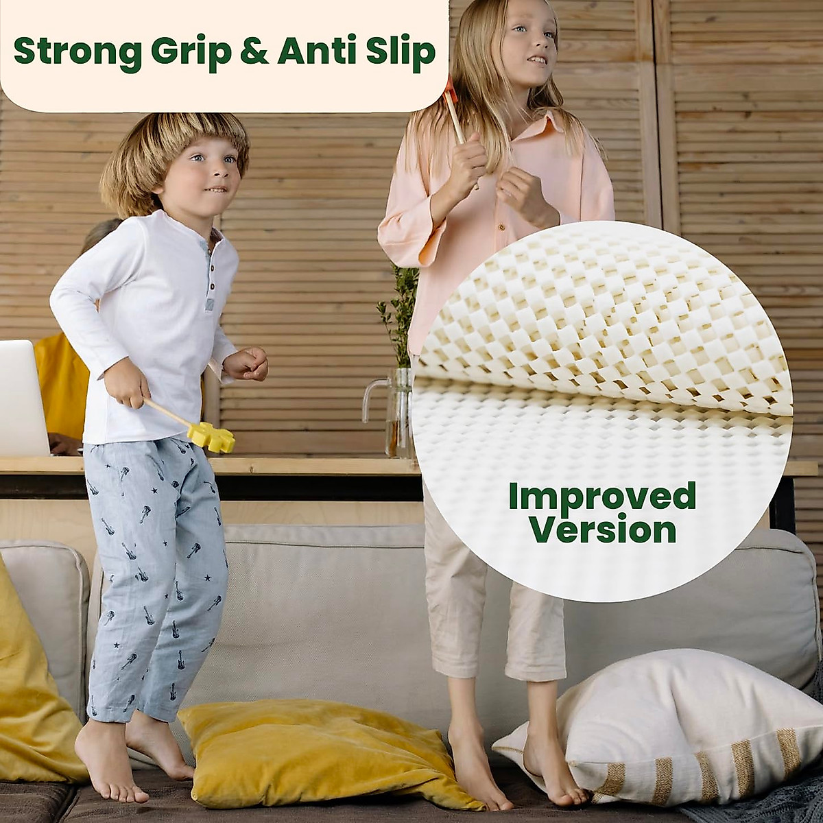 ECOHomes Couch Cushion Grip Pad, Couch Cushion Non Slip Pads Keep Sofa Cushions from Sliding - Anti Slip Couch, Patio, Topper, Furniture & Mattress Gripper to Prevent Sliding (Loveseat, 22" by 47")