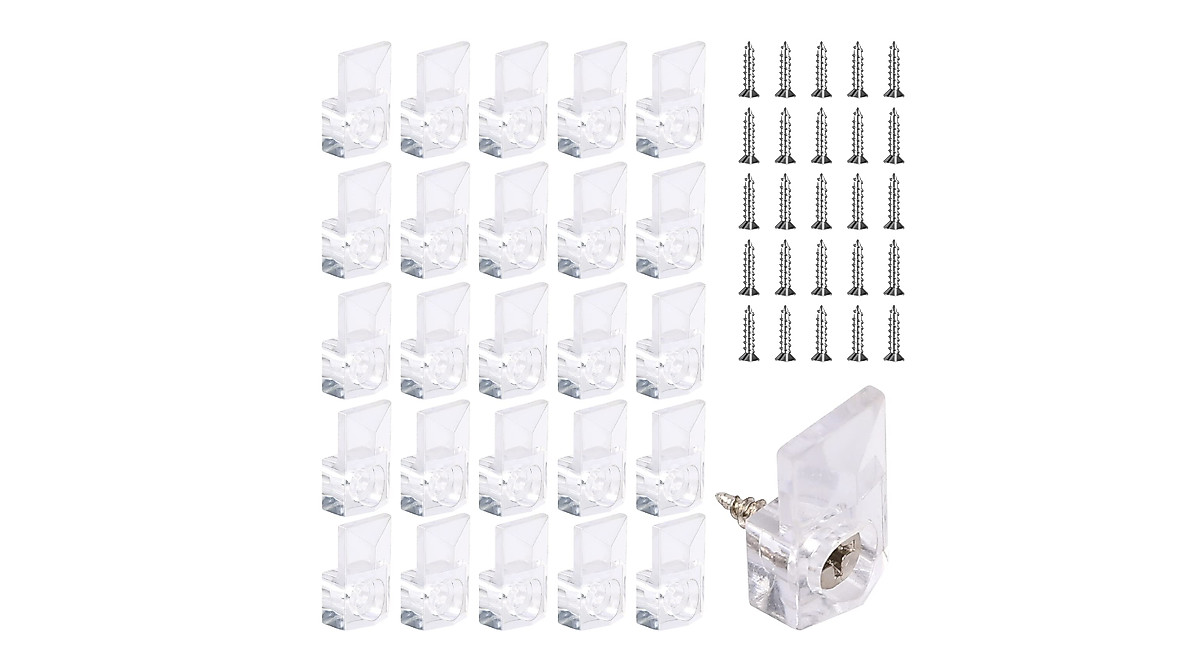 Mirror Holder Clips Kit - 25 Sets for Frameless Glass Mounting