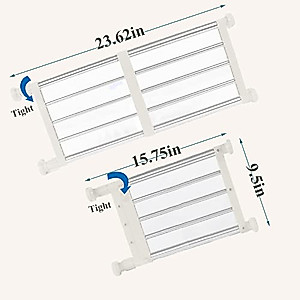YourGrace Tension Shelf,Expandable Closet Shelf,Locker Organizer,Space Saving Wardrobe Clothes Dividers,Adjustable,Storage Rack 5-Bar Extention,Shelf Dividers for Closet Cupboard Bathroom,1pc,White,S
