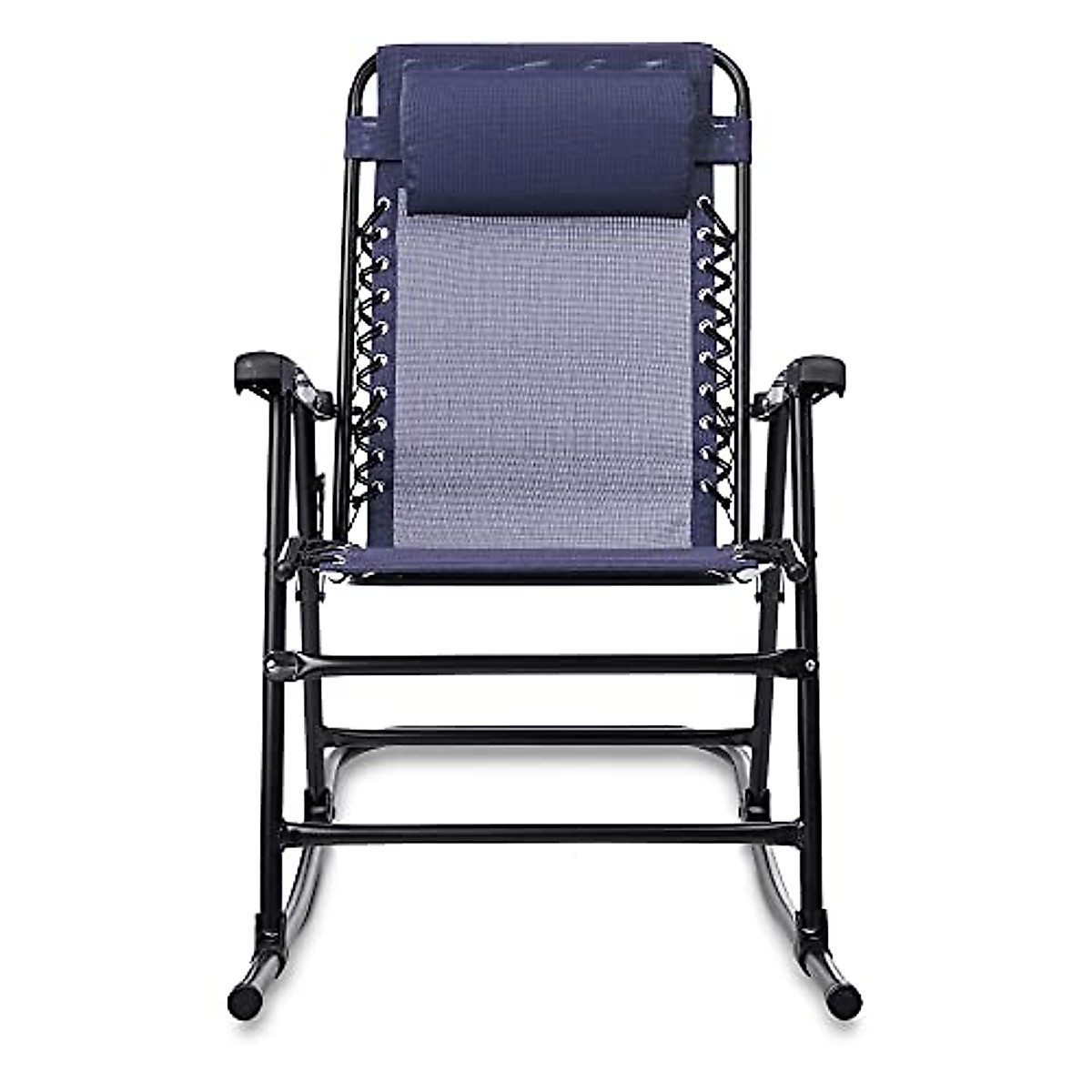 Amazon Basics Outdoor Textilene Zero Gravity Folding Lounge Rocker with Pillow, Navy