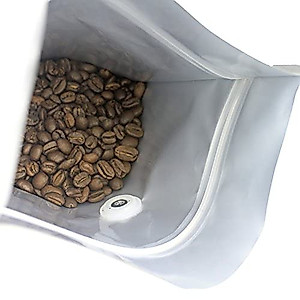 PouchWorth 50 pcs 16 oz Matte Black Foil Stand Up Zipper Pouch Coffee Bags with Valve