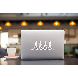 Beatles Abbey Road Decal Crosswalk Sticker Merchandise Memorabilia Album Record Iconic Band Pepper Black Vinyl | Premium Quality | 7-Inches | D031-W