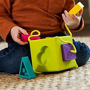 Fat Brain Toys Lil Dimpl Keychain - Orange - Popping Fidget Toy for Kids & Adults