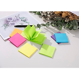 Pop-up Sticky Notes,3x3 in,12 Pads,Bright Colors Super Sticking Power Memo Pads, 6 Colors, Strong Adhesive