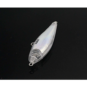 10PCS Unpainted Lure Blanks 6.82g 7.7cm JXN11 with 6mm Free Fishing Eye Crankbait Baits Simulation Blank Body Clear Hard Baits Trout Salmon Minnow Lure Popper Lures Topwater Freshwater JXN11