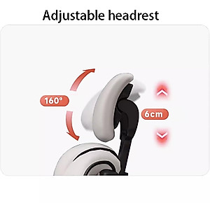 Ergonomic Office Chair, Executive Office Chair Comfortable Foot Pedal PU Leather Ergonomic Computer Office Home Study Height Adjustable Swivel Chair (Color : White, Size : Foot Pedal)