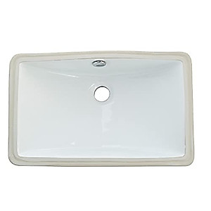 Elements of Design Kingston Brass LB18127 Fauceture Courtyard Undermount Bathroom Sink with Overflow, 18.25 x 11.94 x 6.88, White
