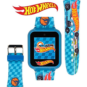 Hot Wheels Interactive Kids Smartwatch – Touchscreen Watch with Camera, Games, Voice Recorder, Step Tracker, Alarm & Timer – Racing-Inspired Design, USB Rechargeable – Fits Wrists 5.5" to 8"