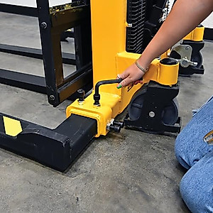 Vestil VHPS-2200-AA Man Stacker Adj Forks/Legs 2.2K, Yellow