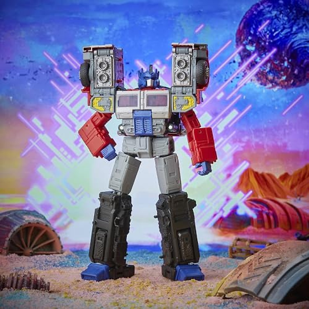 Transformers Toys Generations Legacy Series Leader G2 Universe Laser Optimus Prime Action Figure - Kids Ages 8 and Up, 7-inch