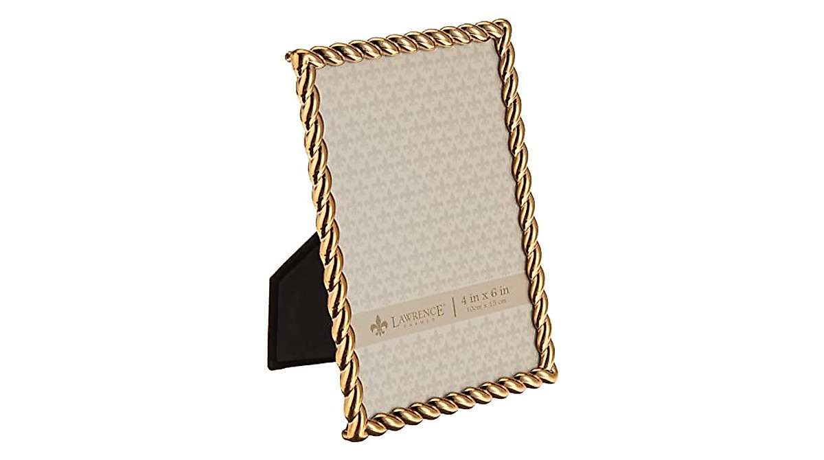 Lawrence Frames 4x6 Gold Metal Rope Picture Frame