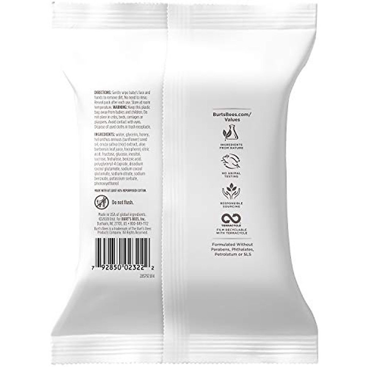 Burt's Bees Baby Face & Hand Cloths, Unscented Cleansing Wipes - 30 Wipes