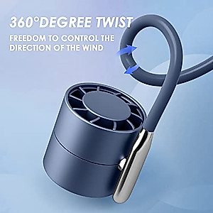 Cosyzone Portable Neck Fan, Hands Free Rechargeable Neck Fan Long-lasting, 360°Cooling Hanging One-touch Fan, Personal Fan 3 Speeds Adjustable for Outdoor Sport Traveling Camping - Blue