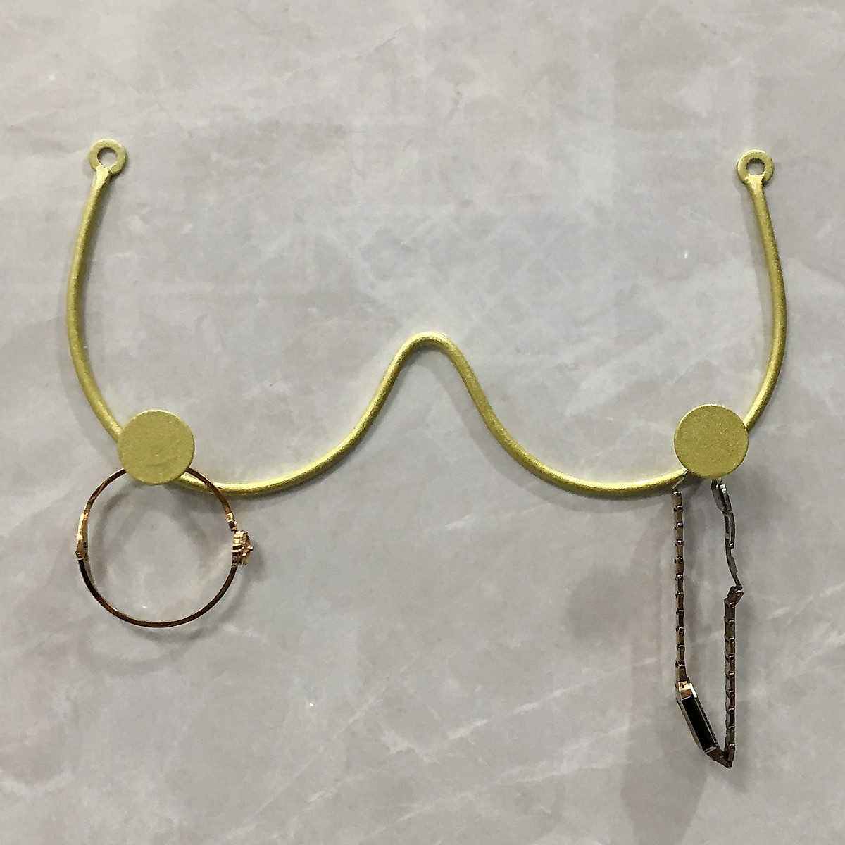 Hat Hooks Boob-Shaped Wall Mounted Hanger with 2 Hooks - Towel Holder Robe Rack for Bathroom - Jewelry Organizer Decorative Creative Coat Hook (Medium-Gold)