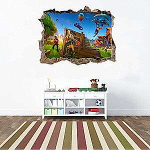 3D Wall Sticker Gaming Room Decor Boys Bedroom Decal Removable Kids Boys Girls Bedroom Wall Sticker Decal Home Decor Art Mural Wallpaper Window Wall Stickers Murals1