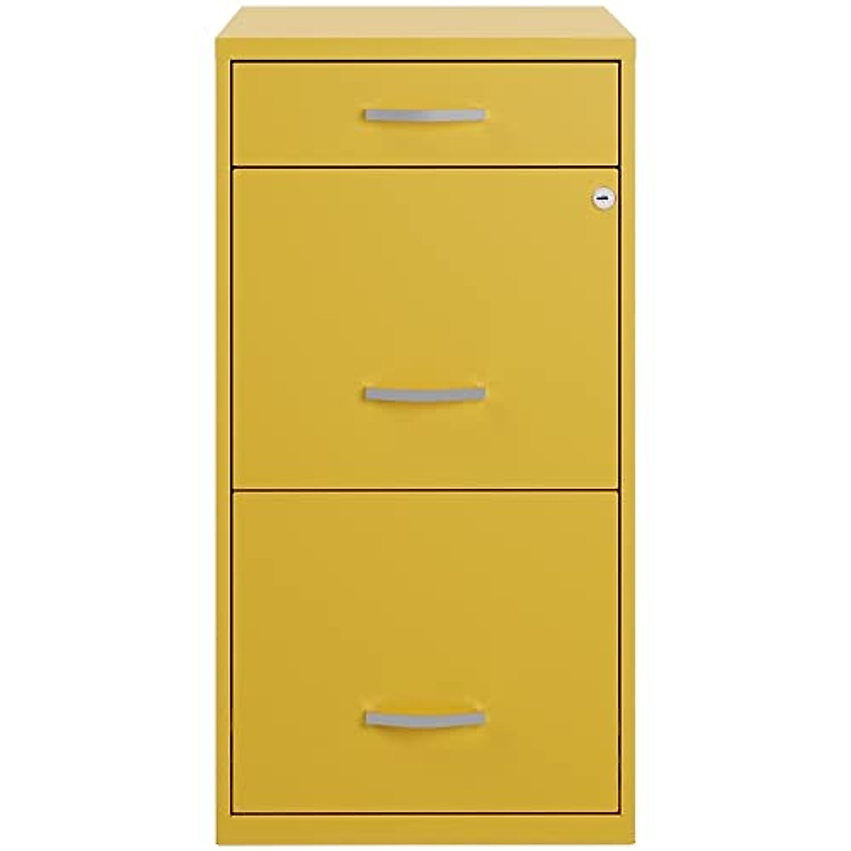 Hirsh Industries Space Solutions 18" D 3 Drawer Metal Organizer File Cabinet Yellow/Goldfinch