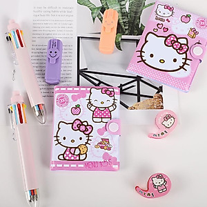 BOTYUG Cute Kawaii Pink Stationery Set, Back to School Supplies for Teen Girls, 10 Sheets of Letter Paper, First Day of School Gifts