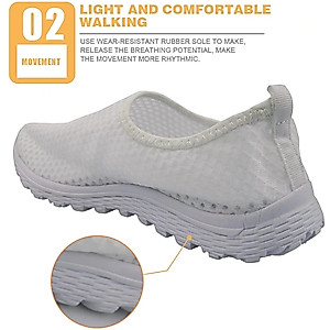 Biyejit Christmas Light Pattern Women Lightweight Slip On Tennis Shoes Non Slip Gym Workout Shoes Quick Dry Beach Water Shoes Xmas Flats