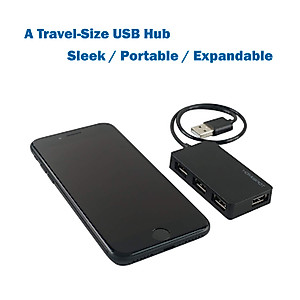 HomeSpot USB2.0 Hub 4-Port High Speed with Long Extension Cable Compatible with Windows 7/8/10 OSX Linux