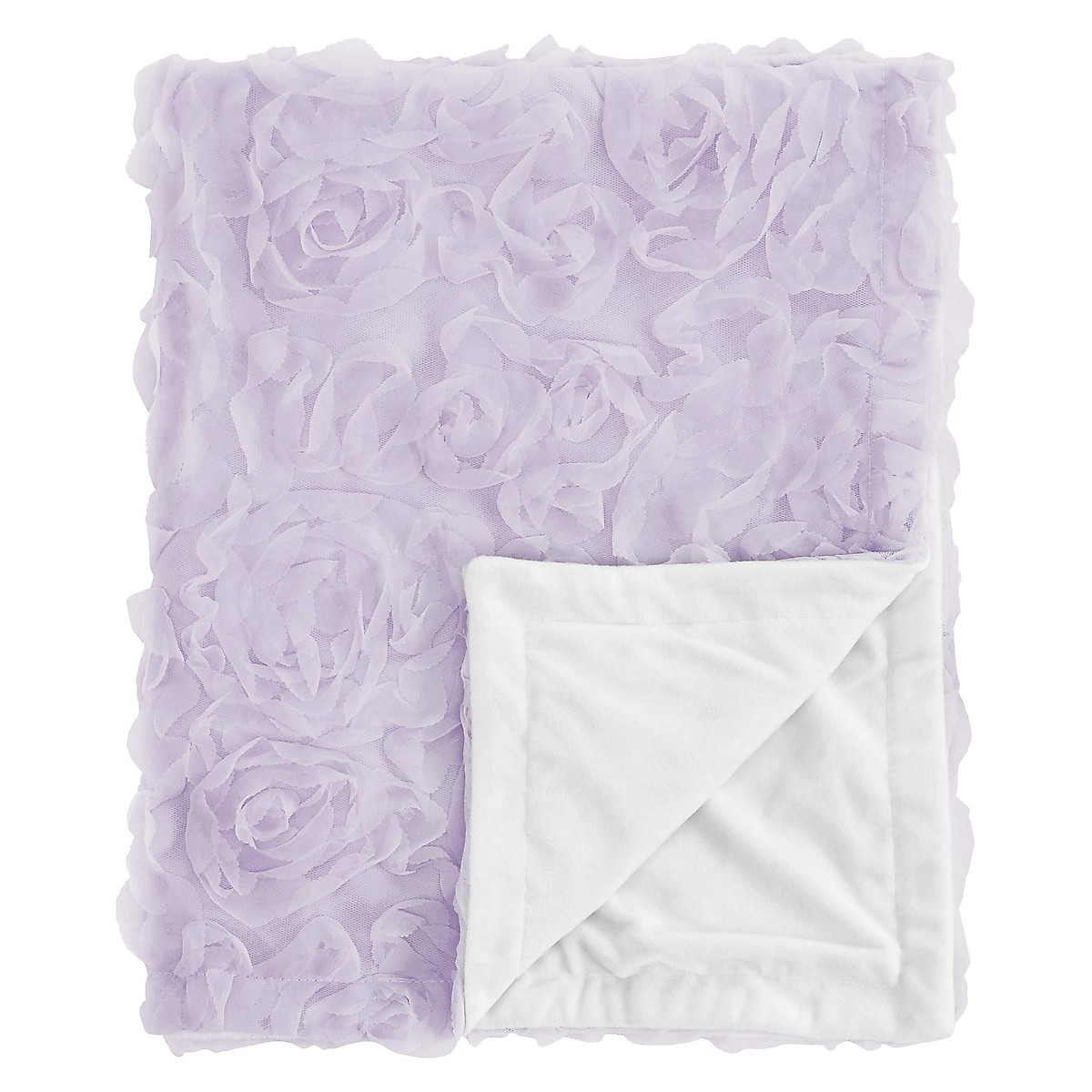 Sweet Jojo Designs Purple Floral Rose Baby Girl Blanket Receiving Security Swaddle for Newborn or Toddler Nursery Car Seat Stroller Soft Minky - Light Lavender Flower Elegant Boho Shabby Chic Luxury