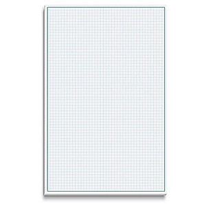 Graph Paper Pad, 17" x 11", 25 Sheets, Blue Line Border, Blueprint Paper, Double Sided, White, 4x4 Blue Quad Rule, Easy Tear Sheets, Grid Paper, Graph Paper by Better Office Products