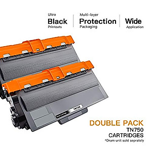 E-Z Ink (TM Compatible Toner Cartridge Replacement for Brother TN750 TN-750 TN720 TN-720 to use with HL-5450DN HL-5470DW HL-6180DW MFC-8710DW MFC-8910DW MFC-8950DW (Black, High Yield, 2-Pack)