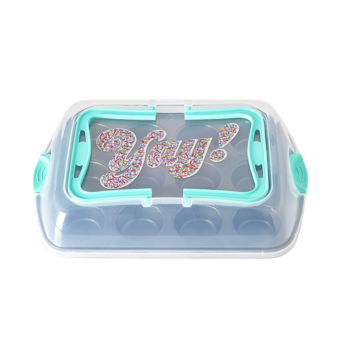 Chicago Mettalic Chicago Metallic 12 Cup Muffin Pan with Carry Lid, YAY Sprinkles Pattern