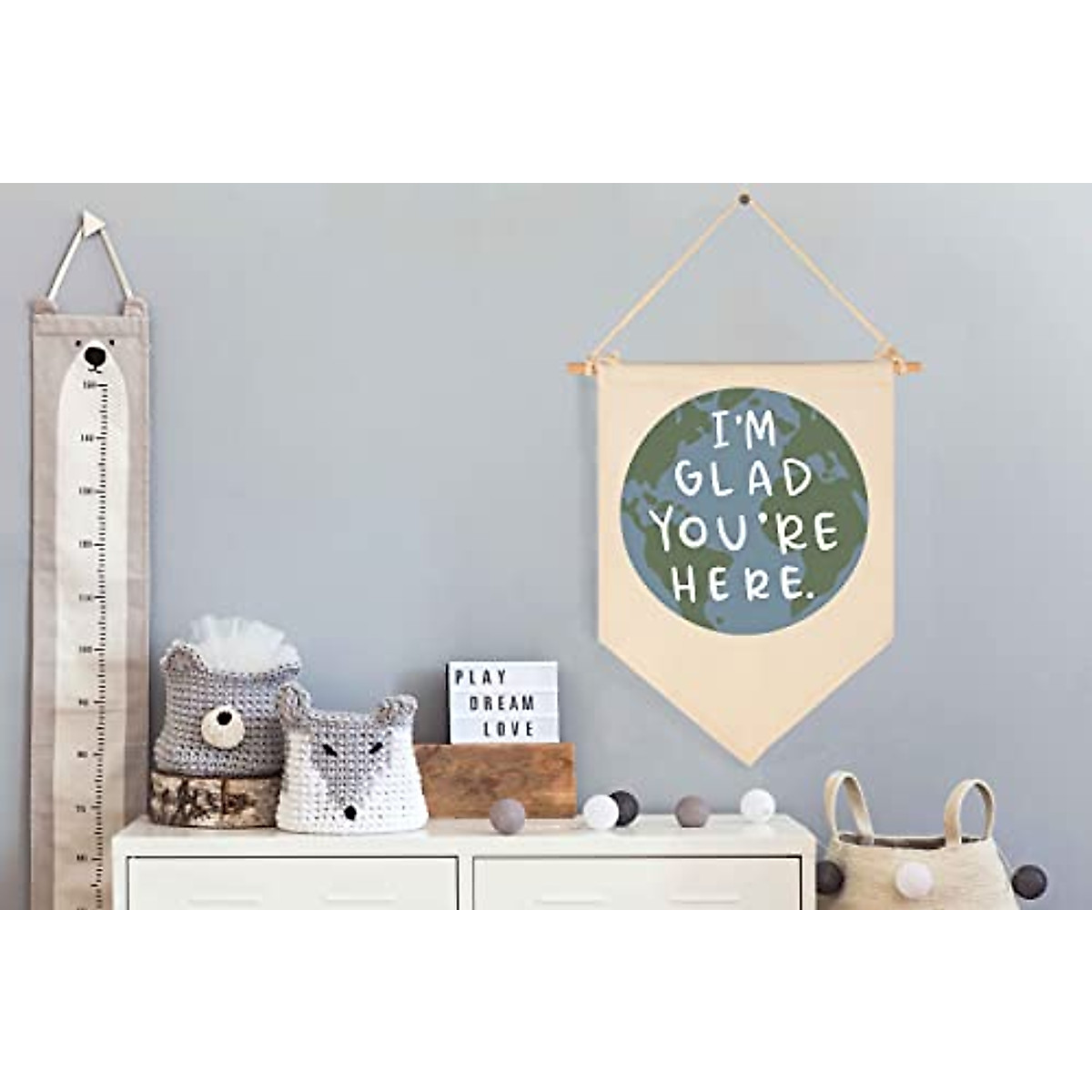 Glad You're Here-Inclusive Classroom Decor-Welcome Gift-Teacher Gift-Canvas Hanging Pennant Flag Banner Wall Sign Decor Gift-Birthday Christmas Gift