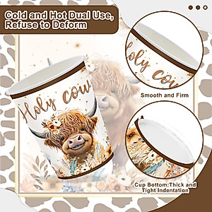 120PCS Boho Highland Cow Party Supplies for Boys girls Holy Cow Highland Themed Baby Shower Birthday Party Decorations Disposable Tableware Set Plates Napkins Cups Set for 20 Guests