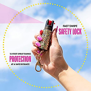 super-cute pepper spray Keychain - Fashionable & Powerful, Our 10% OC, No Gel Sprays Long Range and is Specifically Designed for Women, Safe, Accessible, Easy to Use - Multi Color