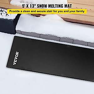 VEVOR, 5ft x 13in Walkway, 120V Ice, PVC Heated 6ft Power Cord, Slip-Proof, Ideal Winter Outdoor Snow Mat, 2'' per Hour Melting Speed, Black
