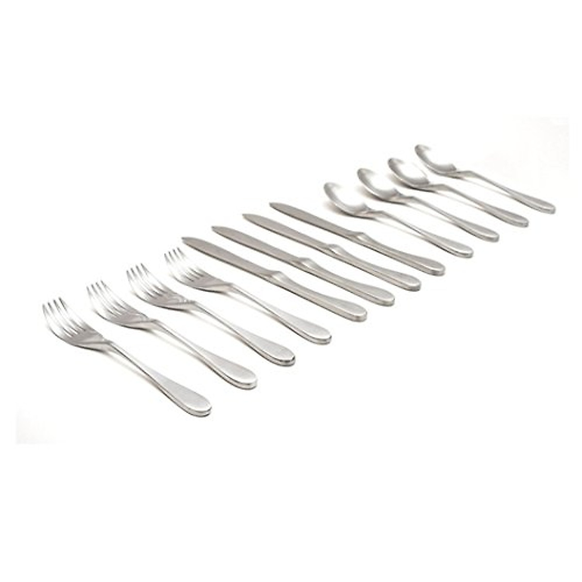 Knork Stainless Steel Flatware Starter, 12 Piece Set, Matte