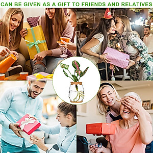 onepeng Propagation Stations, 2 Pcs Glass Planters with Wooden Tray & Lid, 5.2x4.2 inches, for Hydroponic Plants, Home Decor, Gardening Gifts for Women