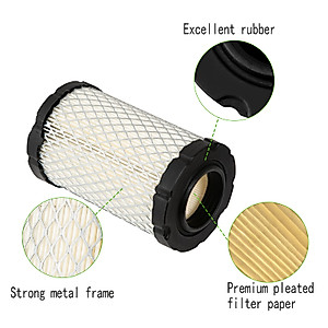 DemJamr 796031 Air Filter for BS 594201 590825 591334 JD D100 D110 D105 D125 D130 D140 MIU14395 Husqvarna YTH22V46 YTH24V48 YTA22V46 Lawn Mower with Spark Plugs