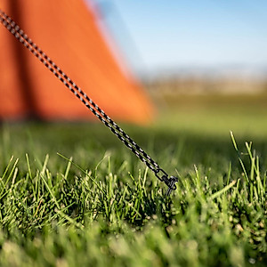 Reginary 24 Pcs 12 Inch Ground Anchors Screw in Tent Stakes Heavy Duty Trampoline Anchors High Wind for Camping Canopy Carport Sheds Beach Sand Stakes Metal Swing Set (Black)