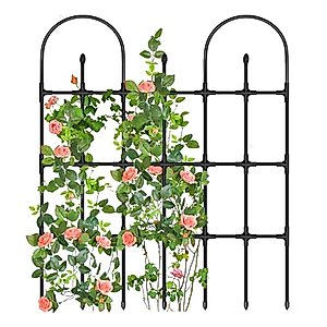 MQHUAYU Garden Trellis for Climbing Plants Outdoor, 47.2" H*38.2" W Rustproof Sturdy Garden Arch Trellis for Potted Climbing Cucumber Tomato Rose Vegetable Flower Plant Trellises(120cm)