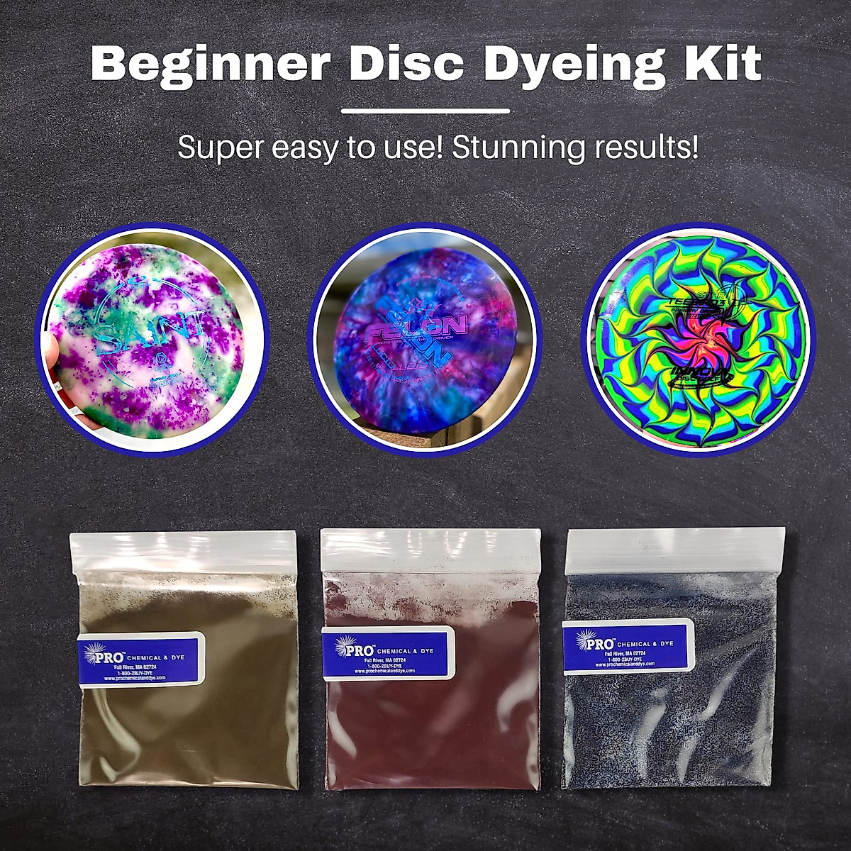 PRO Chemical Disc Golf Dye Starter Kit | Personalize Your Discs However You Want | Perfect for Beginners to Disc Dyeing | Stand Out from The Crowd | Pro Chem Disc Golf Dye Powder | 6