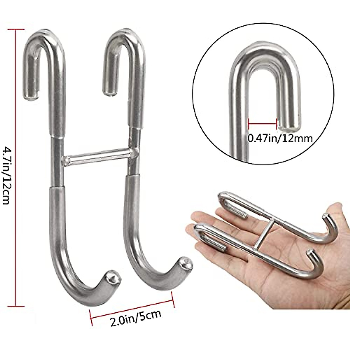HYDDNice 3PCS Shower Door Hooks 304 Stainless Steel Over Door Hooks Bathroom Class Door Hooks Bath Towel Hooks