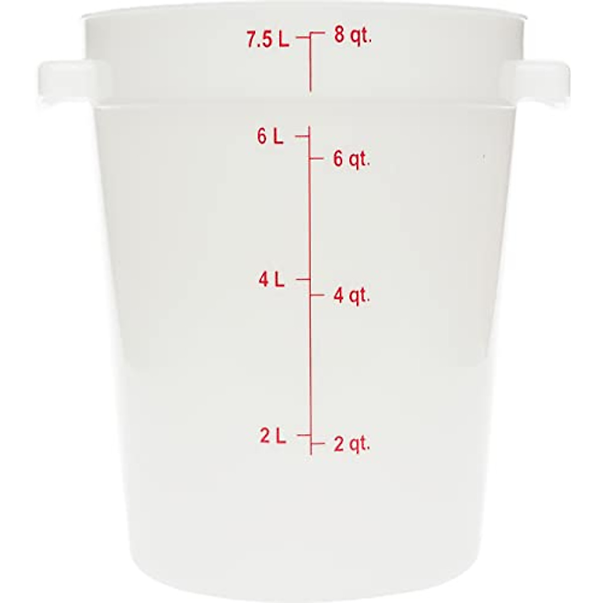 Carlisle FoodService Products CFS StorPlus Plastic Round Food Storage Container, 8 Quart, White, (Pack of 12)