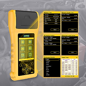 AUTOOL Automotive 12V/24V 30-2000 CCA Battery Load Tester, Cranking and Charging System Battery Analyzer Scan Tool with Printer for Heavy Duty Trucks, Cars, Motorcycles and More