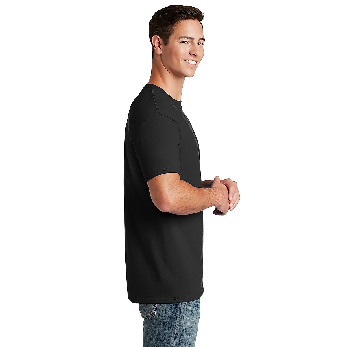 Jerzees Men's Dri-Power Short Sleeve T-Shirt (Pocket & No, Pocket-3 Pack-Black, X-Large