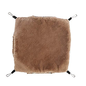 bokemar Small Animals Warm Plush Triple Bunkbed Cage Hanging Hammock Bed,Guinea Pig Cage Accessories Bedding, Warm Hammock for Parrot Ferret Squirrel Hamster Rat Playing Sleeping