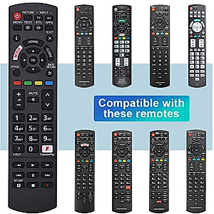 Universal Remote Control for Panasonic TV Remote Control Works for All Panasonic Plasma Viera HDTV 3D LCD LED TV