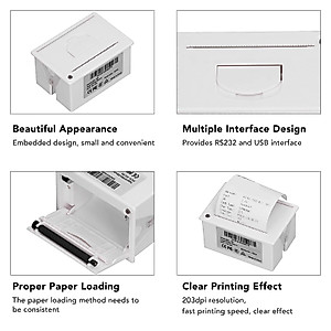 Embedded Thermal Receipt Printer 58mm Micro Thermal Label Printer with Paper Support USB and TTL Serial Port 5 to 9V