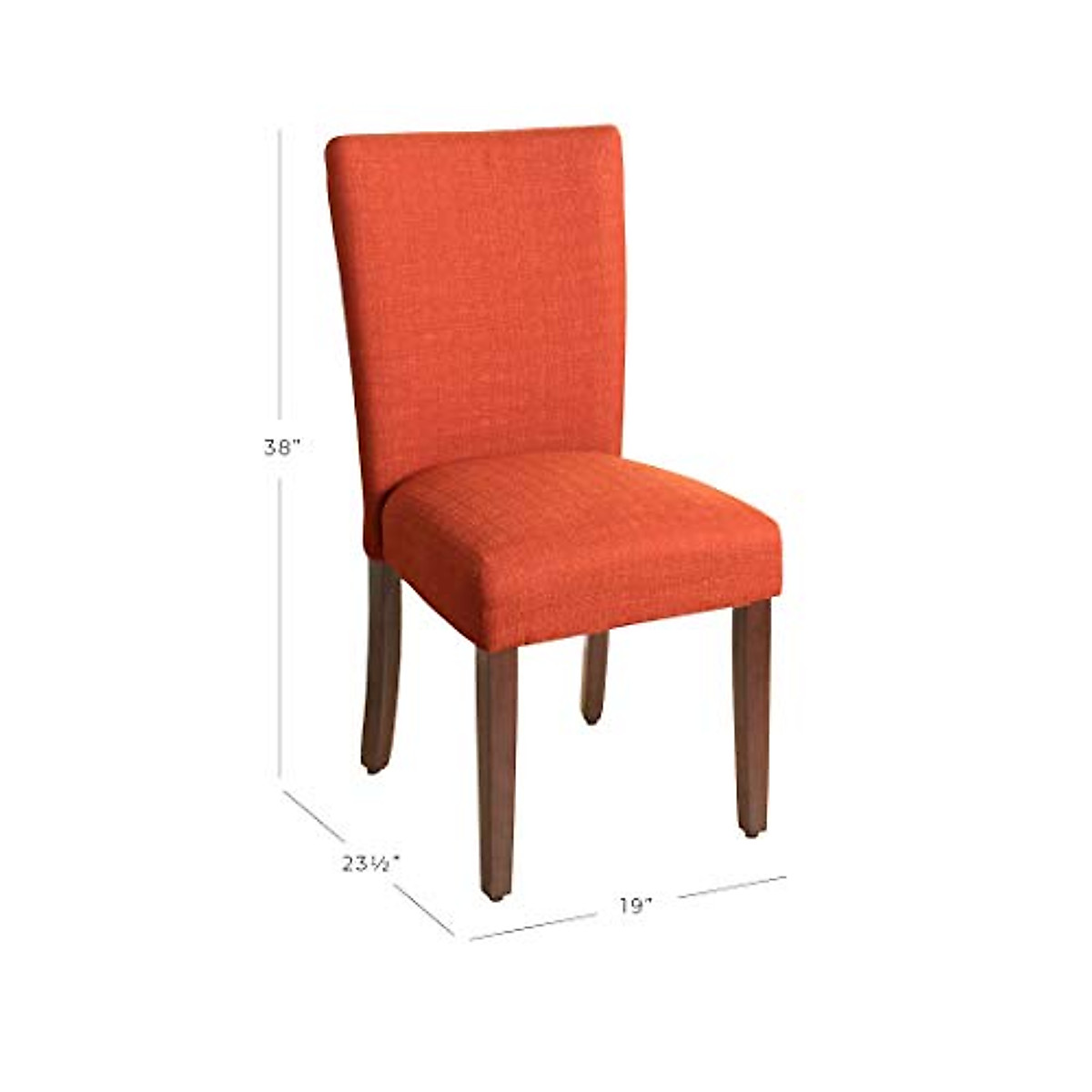 HomePop Parsons Classic Upholstered Accent Dining Chair, Single Pack, Orange
