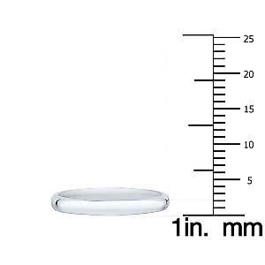 Platinum 2mm Domed Comfort Fit Wedding Band