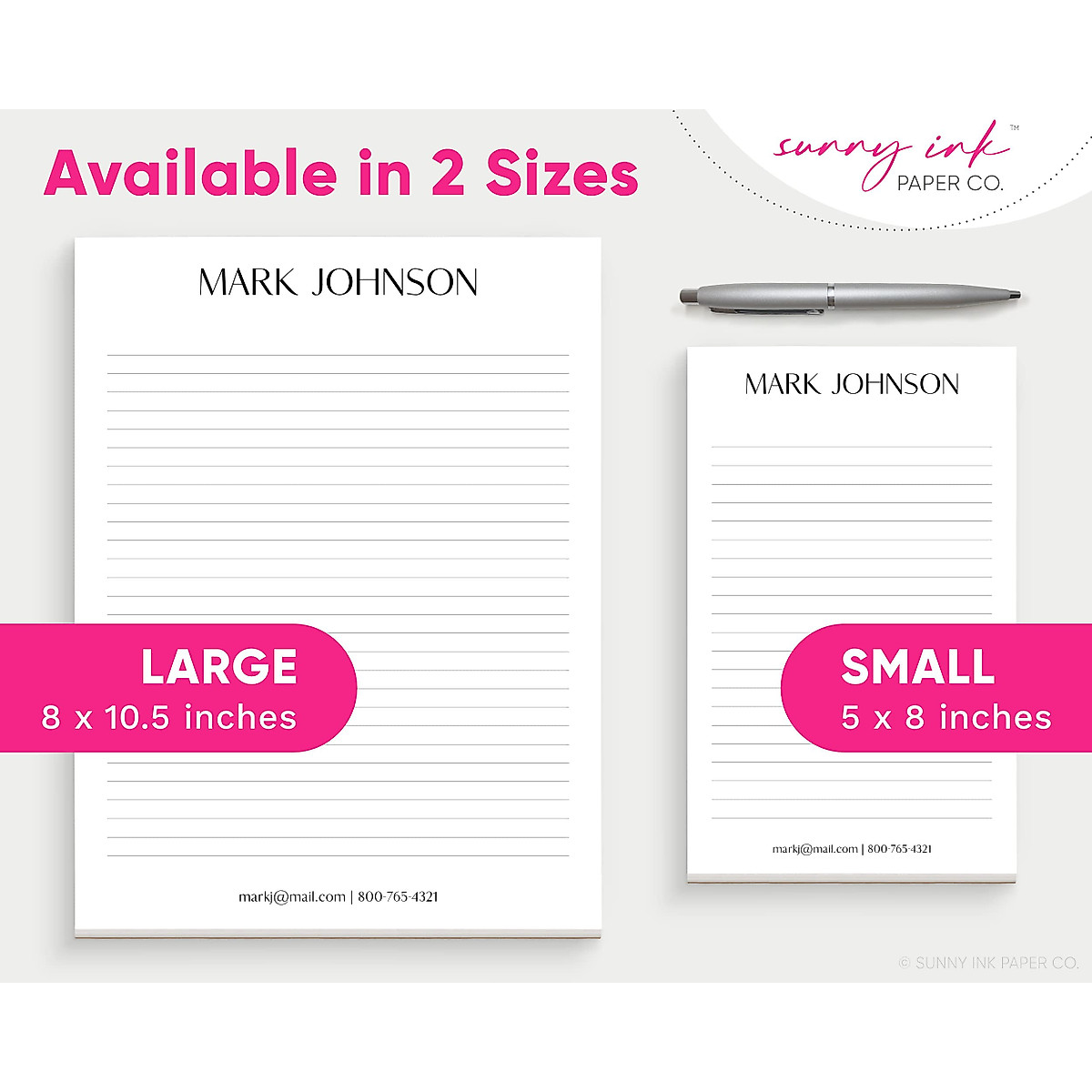 Personalized Custom Notepad - Office Business Professional Desk Writing Paper - Memo Scratch Legal Pad