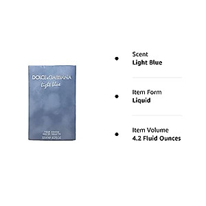 Dolce and Gabbana Light Blue Eau de Toilette Spray for Men, 4.2 Fl Oz