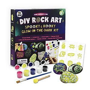 Glow In The Dark Rock Painting Kit for Kids - Arts and Crafts for Girls Boys Ages 6-12 - Art Craft Kits Paint Set - Supplies for Painting Rocks - DIY Gift Ideas, Activities Age 4 6 7 8- 12, 9-12
