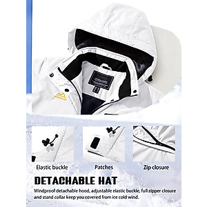 TACVASEN Winter Jacket Women Waterproof Ski Jacket Warm Snow Coat Fleece Jacket Women Windproof Rain Windbreaker